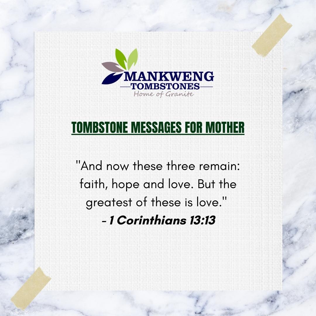 Tombstone messages for Mother - Mankweng Tombstones - 2025