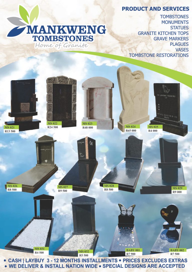 Tombstone Factory Catalogue | Mankweng Tombstones | 2025
