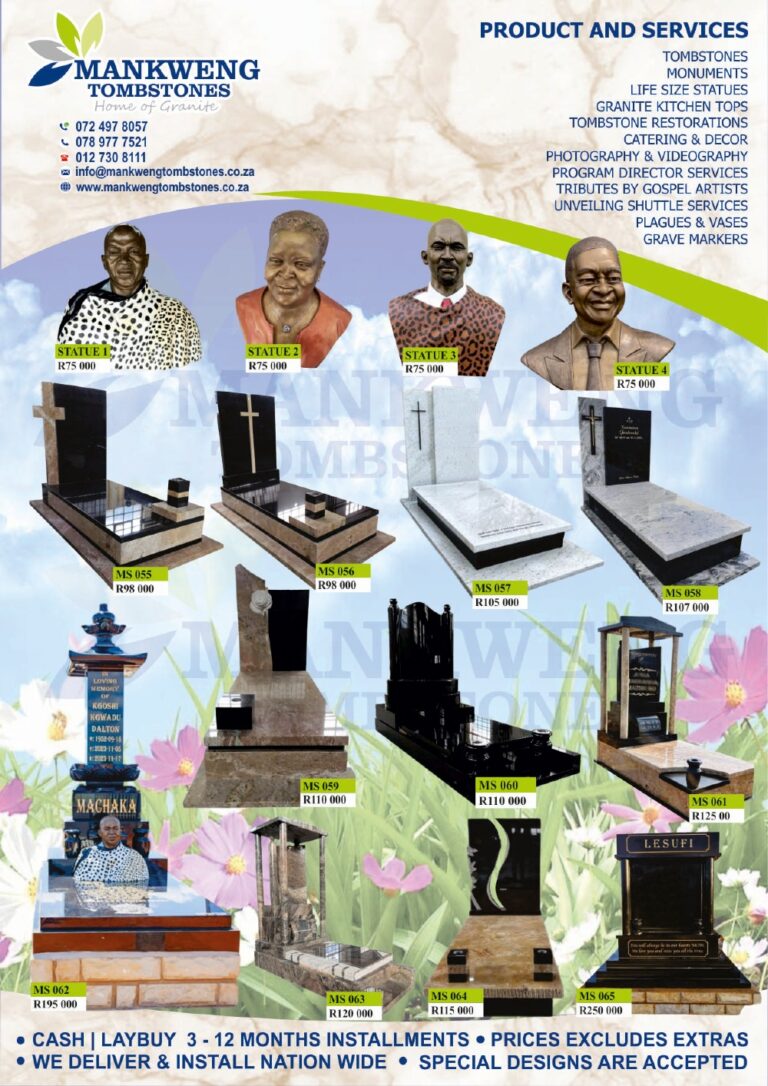 Tombstone Factory Catalogue | Mankweng Tombstones | 2025